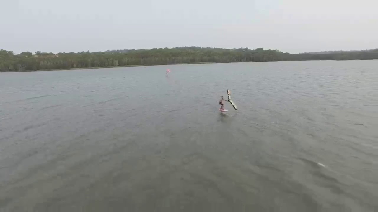 Wing-Surfer Foiling on the Lake - YouTube