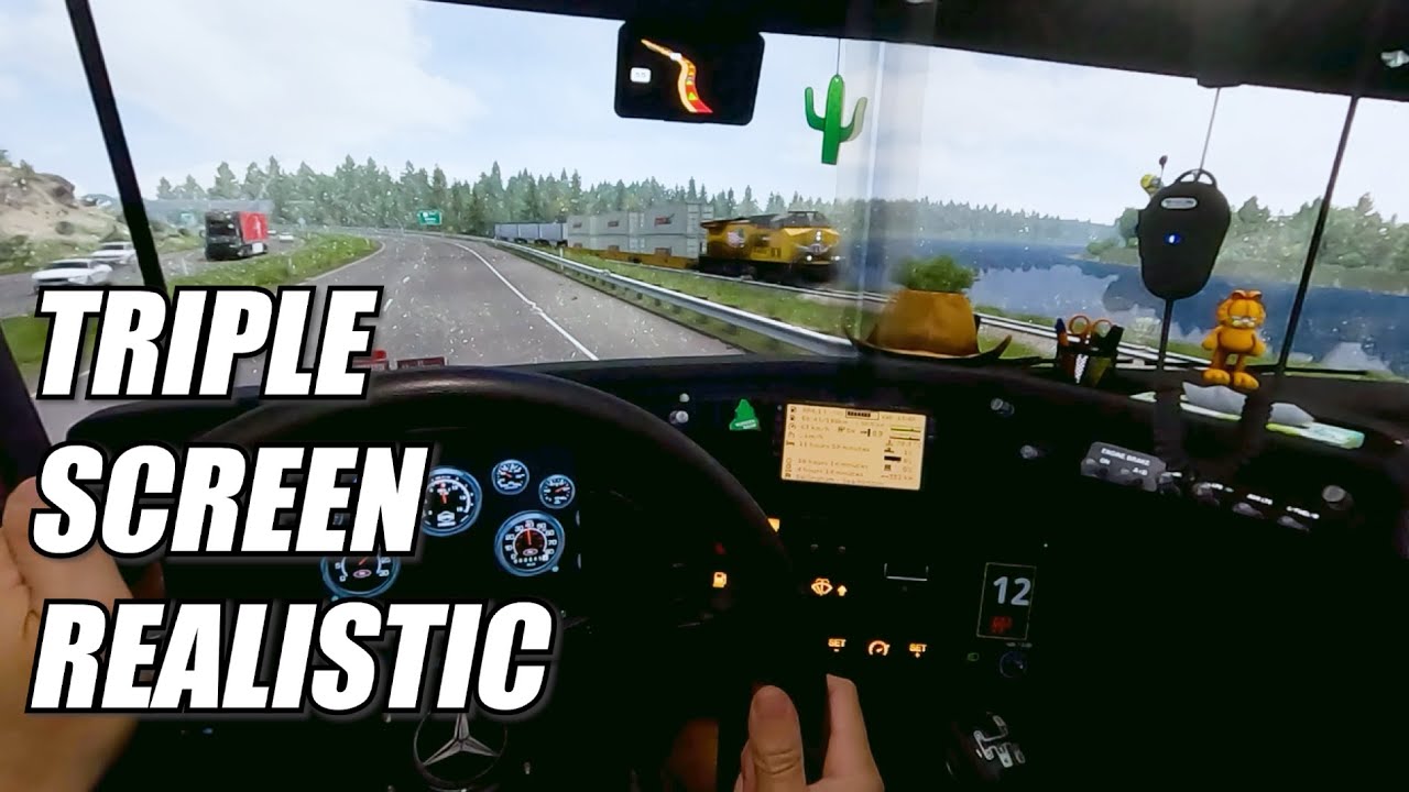 ATS REALISTIC MODE - PETERBIL 362 JON RUDA TRIPLE SCREEN COCKPIT ...