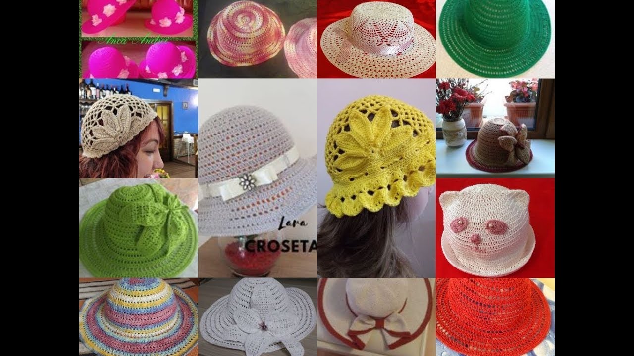 Palarii crosetate, inspirate de tutorialele mele - YouTube