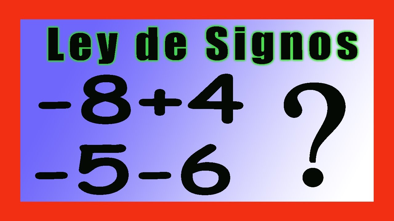 👉 Ley de Signos Suma y Resta LEY DE SIGNOS SUMA Y RESTA DE NUMEROS ...