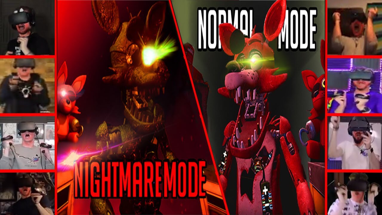 Youtubers REACTION to Repairing FOXY in NORMAL Mode VS NIGHTMARE MODE ...