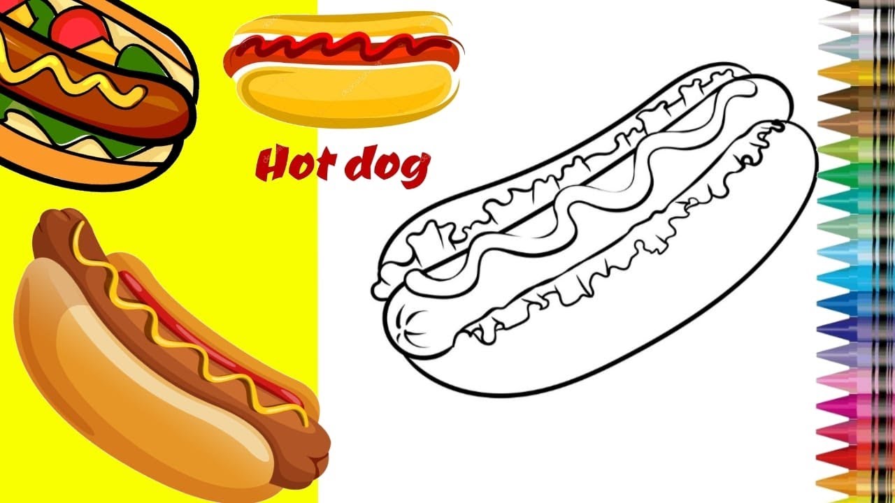 coloring Hot dog [Crayola crayons] - YouTube