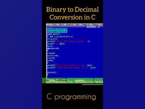 Binary to Decimal conversion in C programming #viral #shorts #cprogramming #programminglanguages ...