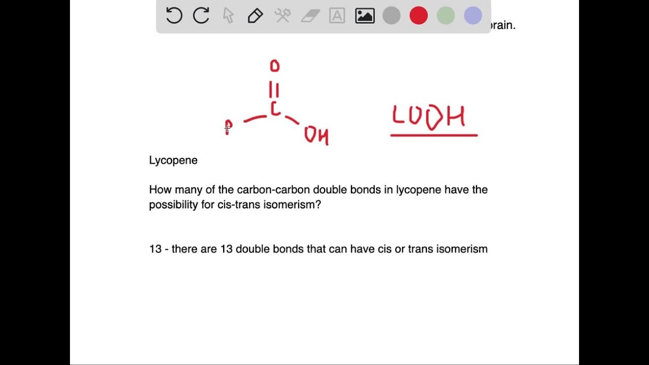 Below is the structural formula of lycopene, C_40 H_56 a deep-red ...