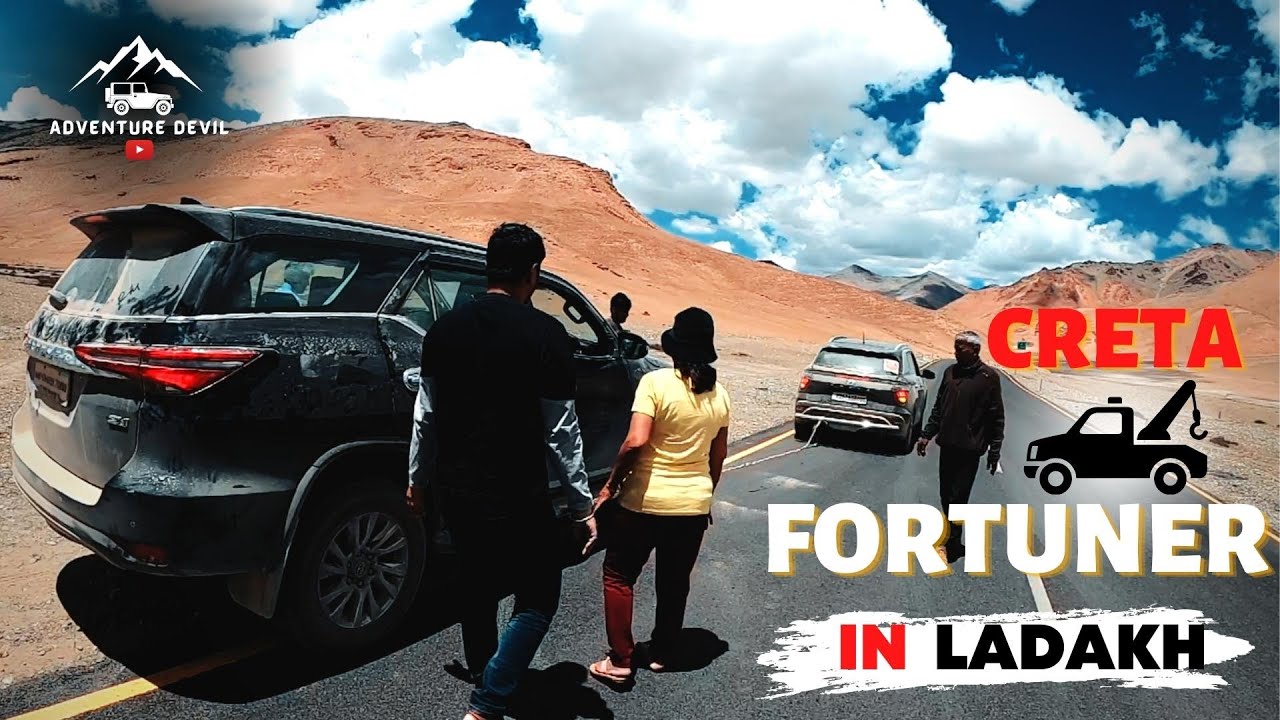 CRETA Towing FORTUNER in Ladakh, BS -6 DPF ISSUE - YouTube