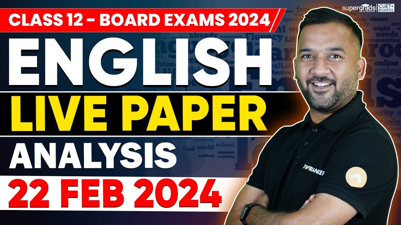 Class 12 English Live Paper Analysis | CBSE Class 12 English Paper ...