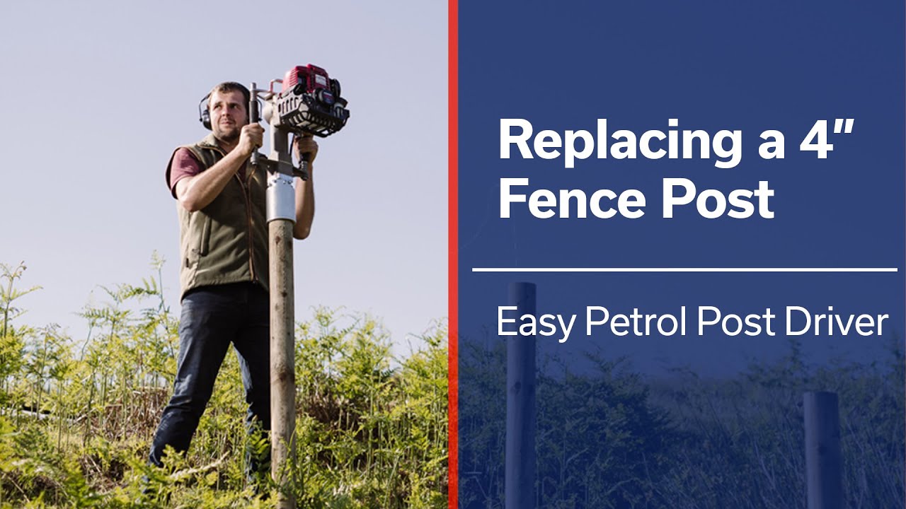 Replacing 4" (100mm) Timber Fence Post | Easy Petrol Post Driver - YouTube