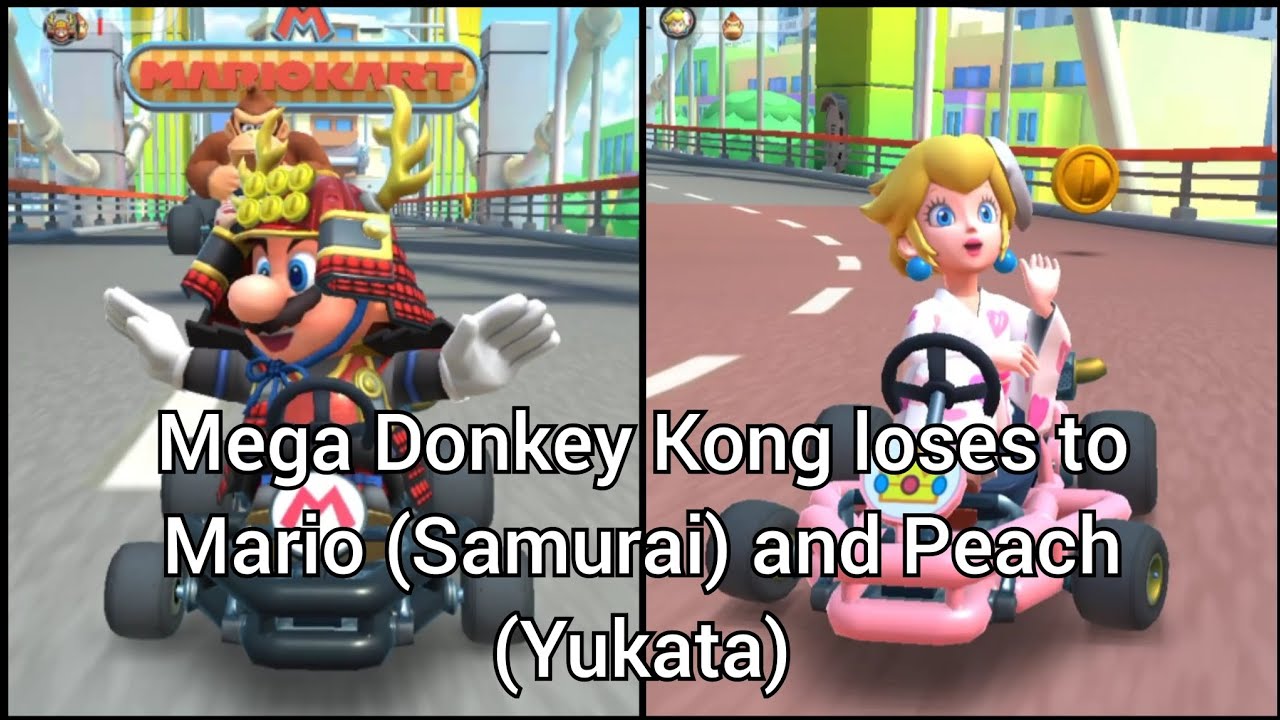 Mega Donkey Kong loses to Mario (Samurai) and Peach (Yukata) in Tokyo ...