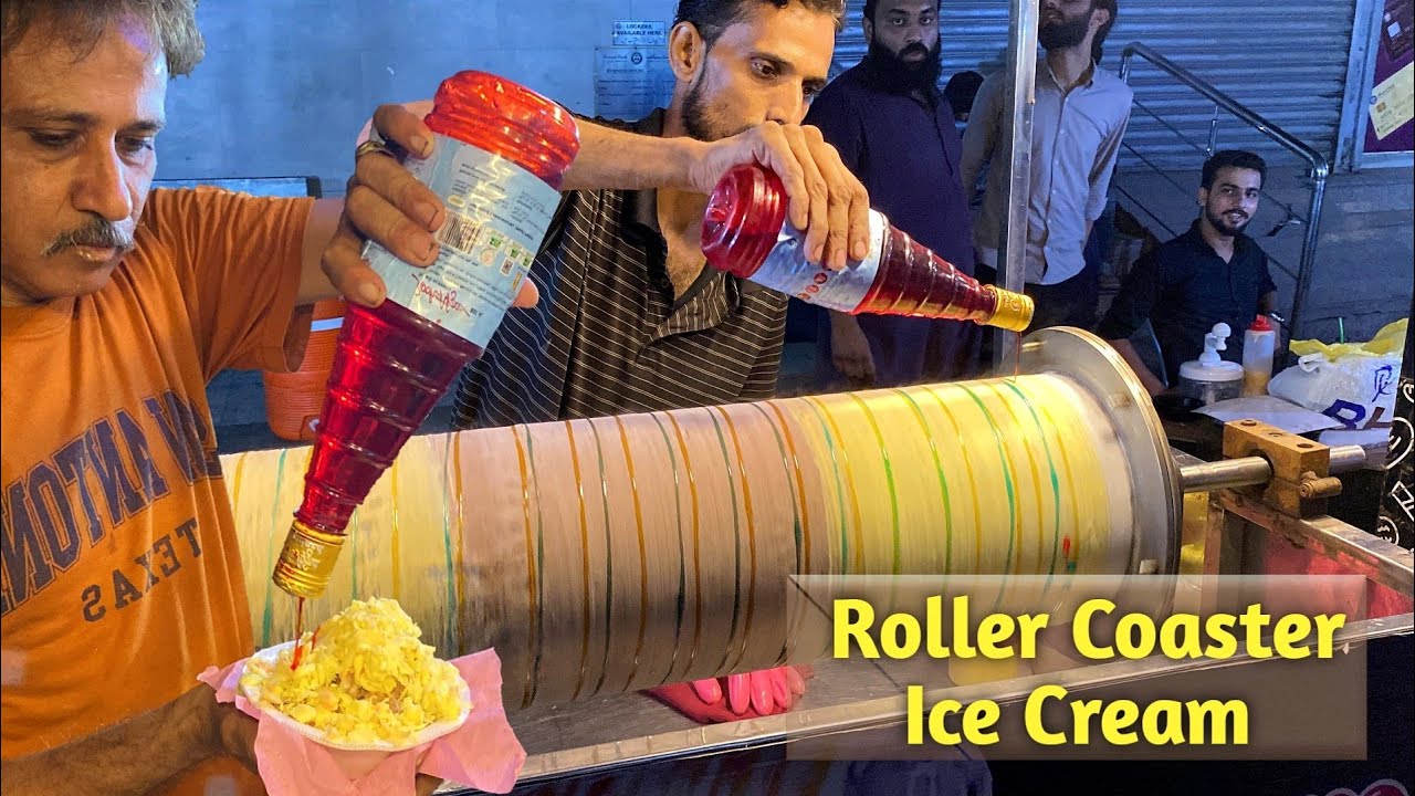 AMAZING ROLLER COASTER WALI NATURAL FRUIT ICE CREAM | Street Food ...