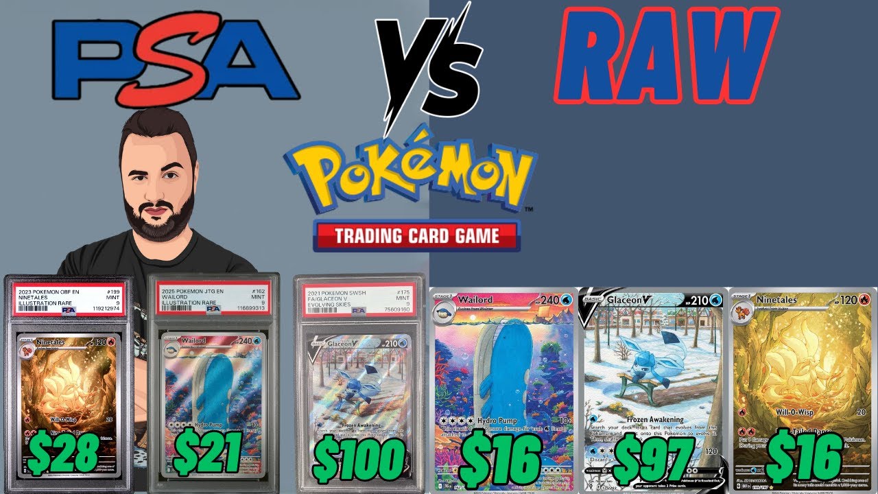 Raw vs PSA 9 Pokémon Cards – The Price Gaps Will Surprise You! - YouTube