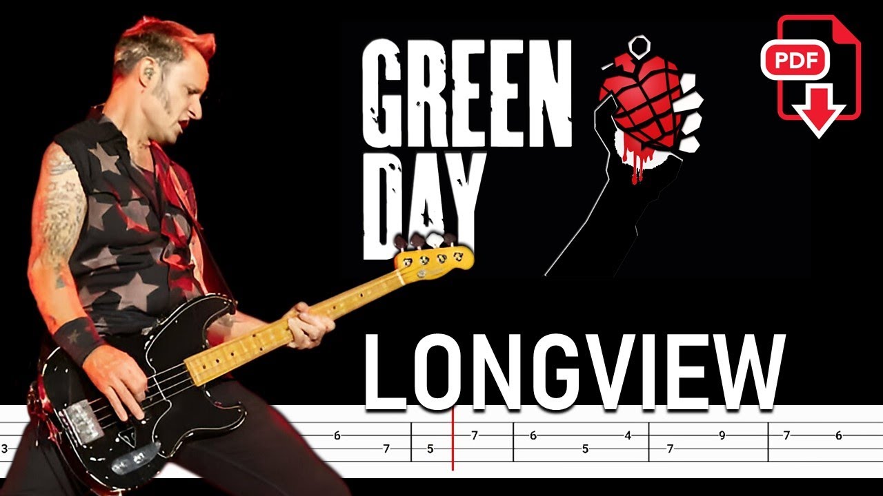 Green Day - Longview (🔴Isolated Bass Tabs | Notation) @ChamisBass# ...