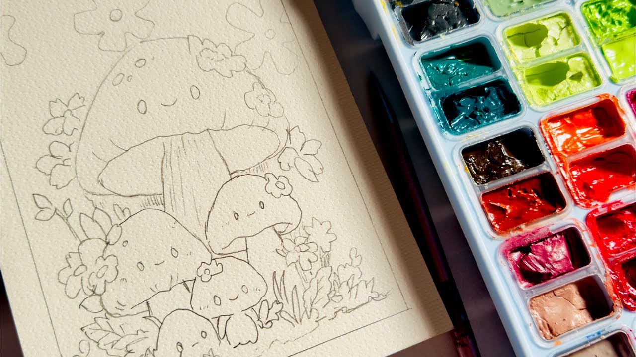 Let’s paint mash room and chitchat #painting #art #mashroom - YouTube