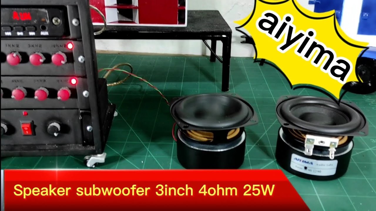 subwoofer speaker aiyima 3 inch 4/8 ohm 25w - YouTube