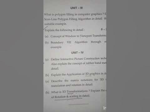 #mdu# MSC computer science# computer graphics# question paper#2023 - YouTube