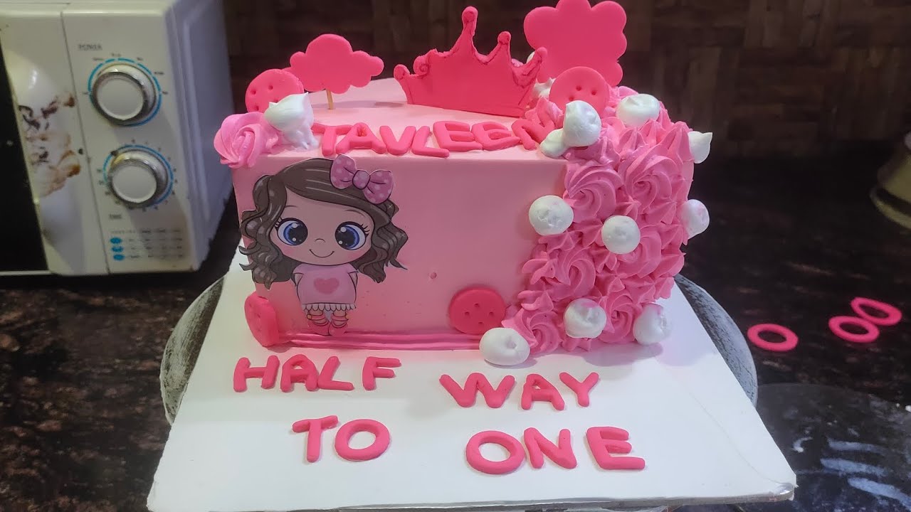 half birthday cake design halfway to one how to make half birthday cake ...