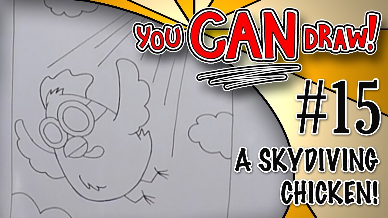 You CAN Draw! #8 - How to draw a SKYDIVING CHICKEN - YouTube