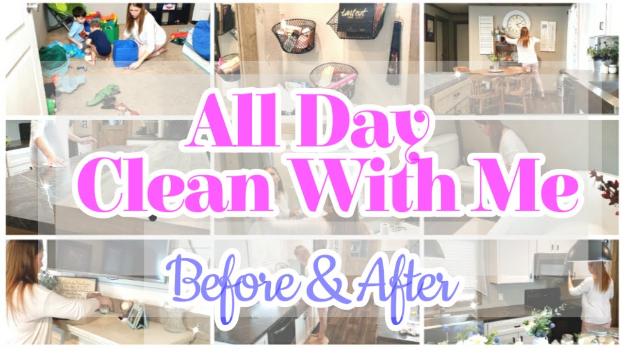 New clean with me 2020/ All day clean/ Before and After/ Messy house ...