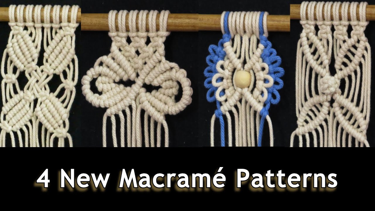 4 New Macramé Patterns | Macramé tutorial - YouTube