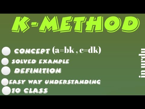 K Method Class 10, K Method Formula - YouTube