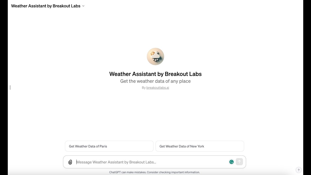 Weather Assistant GPT | Weather details of any cities - YouTube