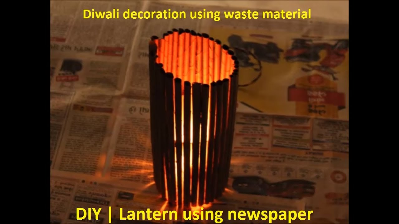 DIY | How to make paper lantern from newspaper (Christmas decoration ...