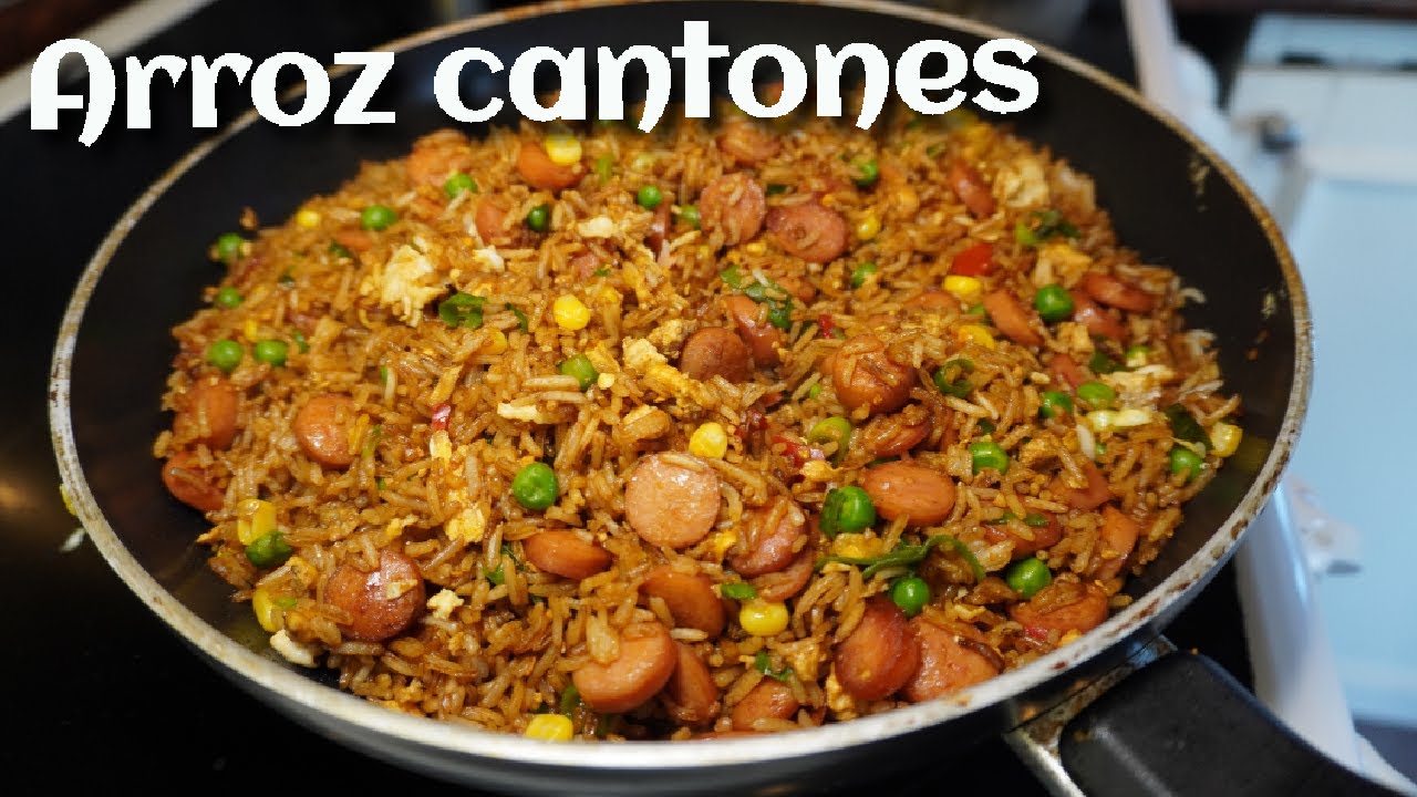 Arroz cantones 🍚 Arroz frito -Fácil y rápido - - YouTube