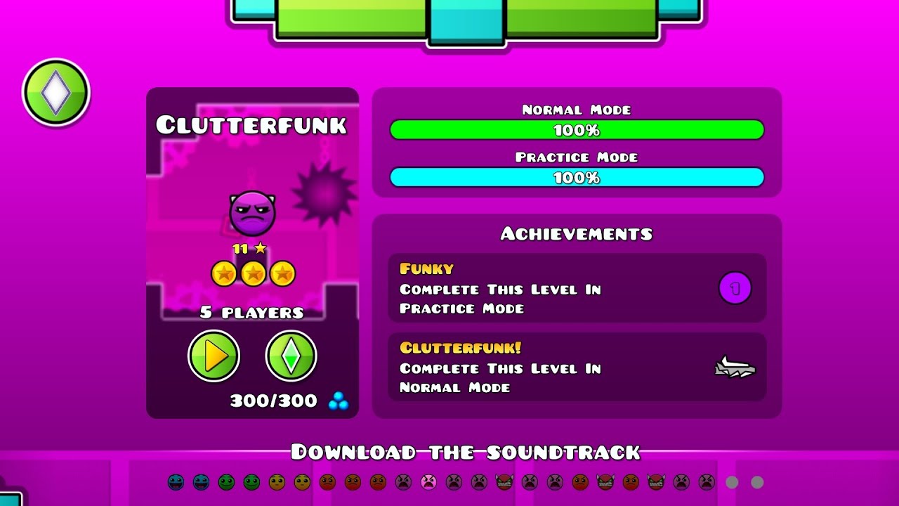 CLUTTERFUNK 3 COINS Geometry dash - YouTube