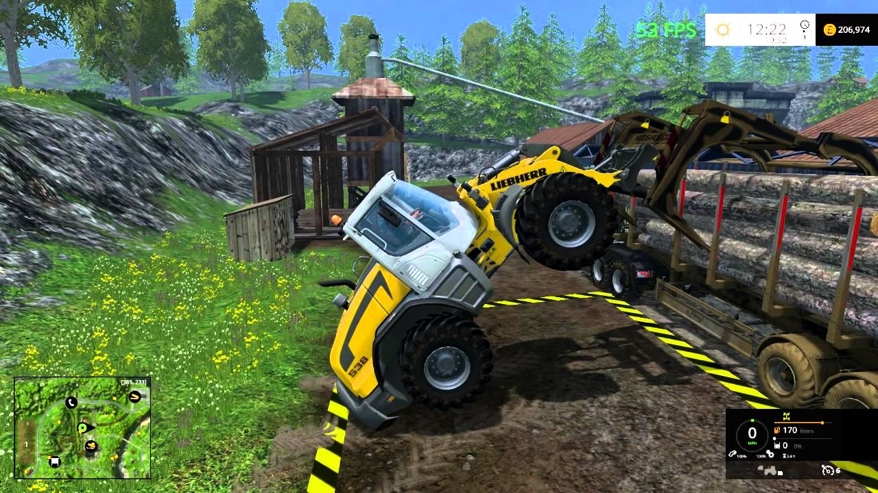 farming simulator 2015 wood chipper fail - YouTube
