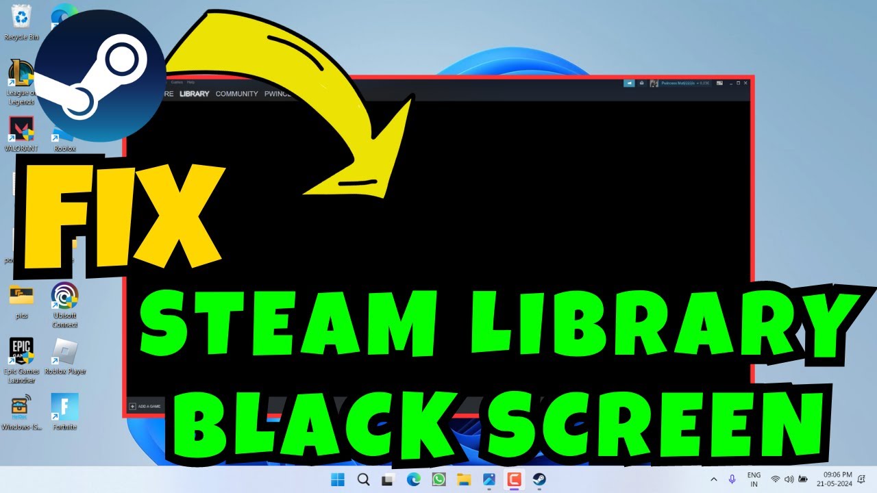 Steam library showing black screen Fix - YouTube