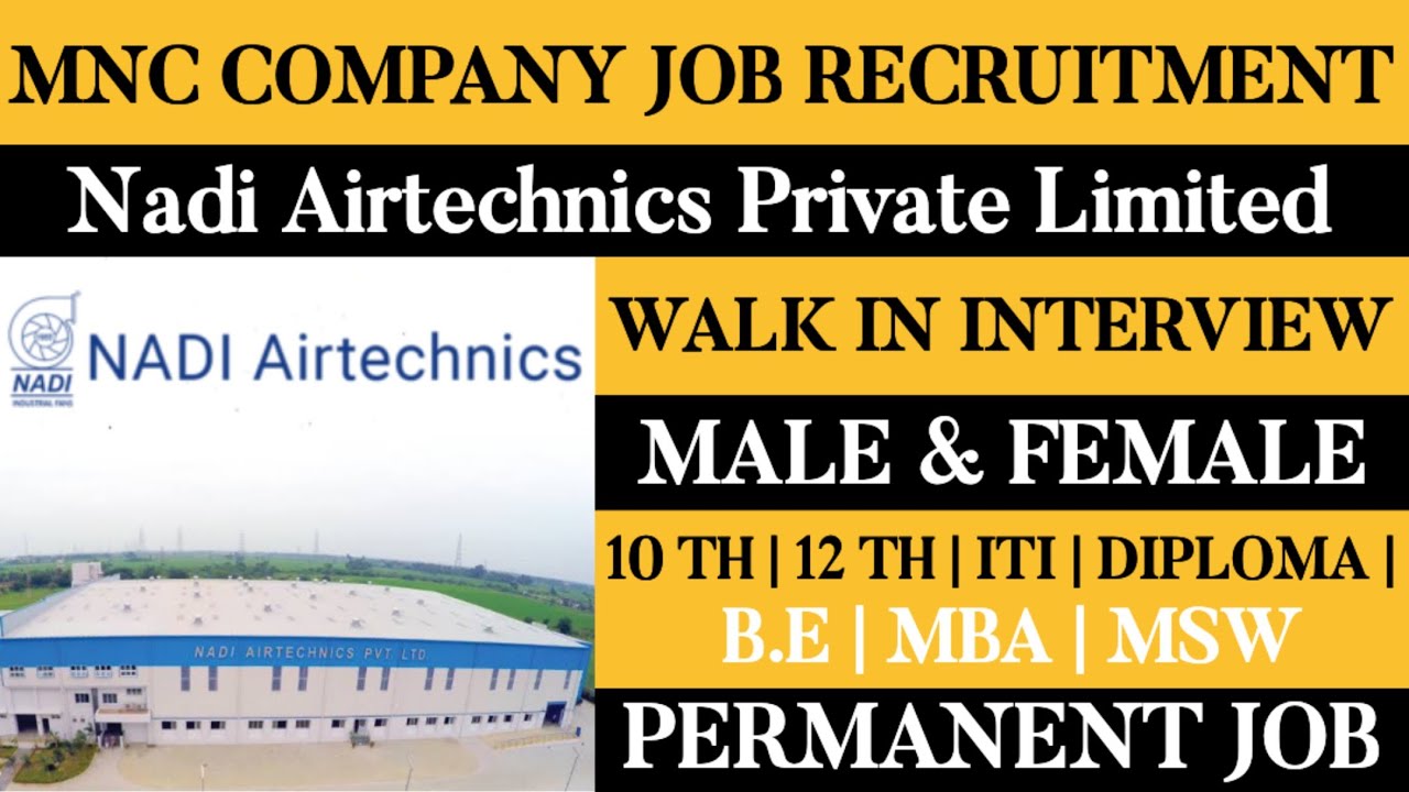 Nadi Air Technics Pvt Ltd Job Vacancy||Male & Female||Tamilnadu Jobs ...