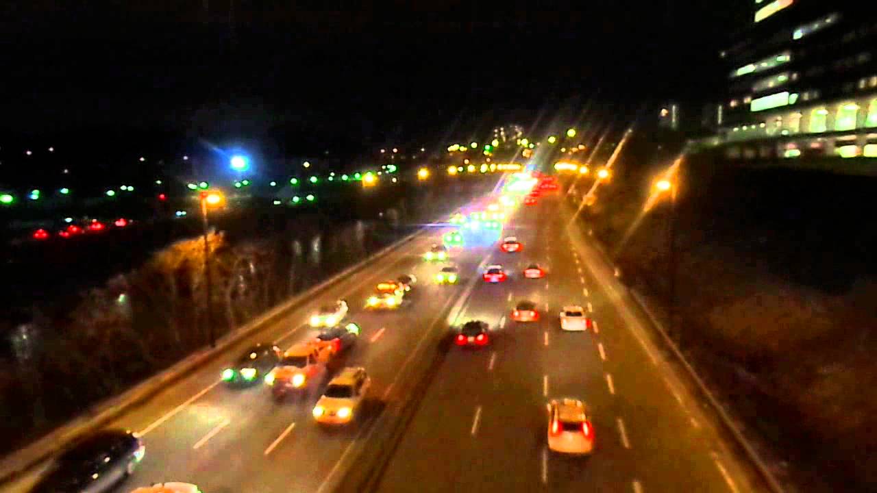 Busy highway, speeding cars, etc. at night - YouTube
