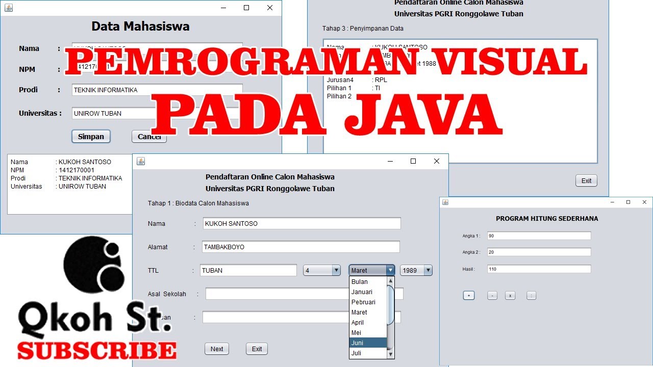 PEMROGRAMAN VISUAL PADA JAVA (REVISI) - YouTube