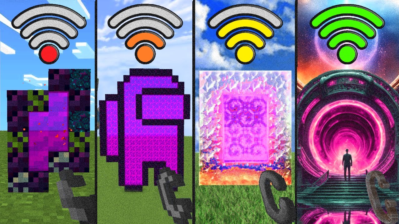 nether portals with different Wi-Fi in Minecraft v2 - YouTube