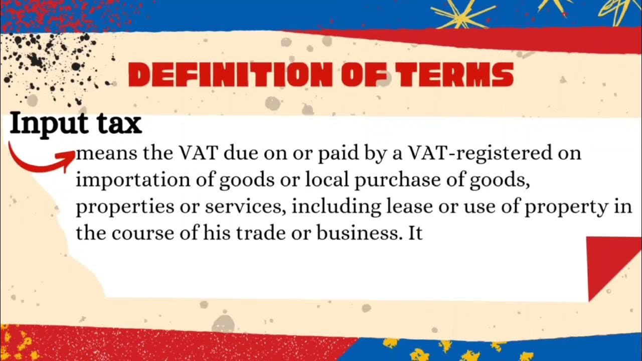 VAT definitions: Output Tax and Input Tax - YouTube