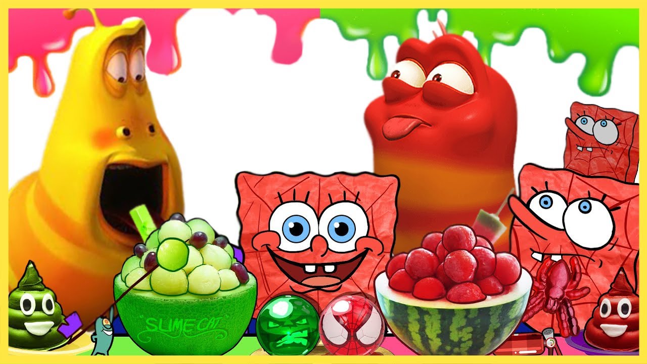 SPONGEBOB Vs LARVA MUKBANG WATERMELON 🥟Spongebob Animation 🎬 Cartoon ...