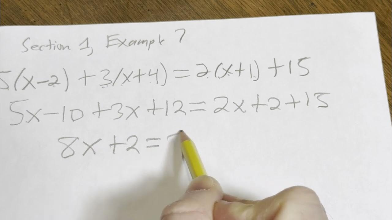 Solve 5(x - 2) + 3(x + 4) = 2(x + 1) + 15 || Superpowered College Algebra 1 || Section 1 Example ...