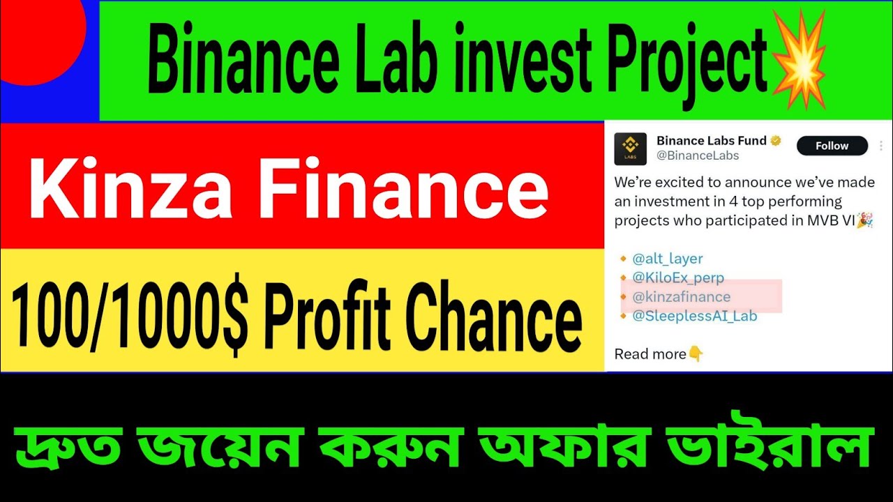 Kinza Finance Binance Investment Project.Binance Supported Project review.Kinza Finance Binance ...