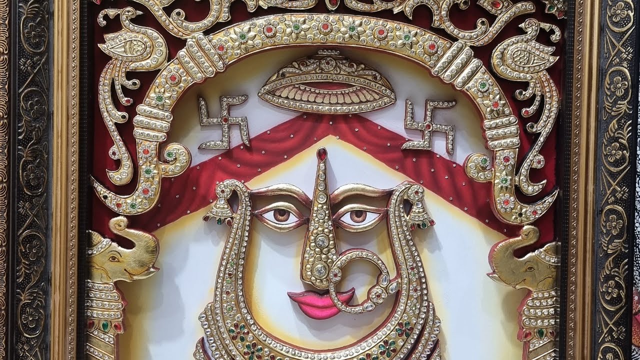 Sati Mata ki beautiful 3D Tanjore painting, full gold Mein Sati Mata ki ...