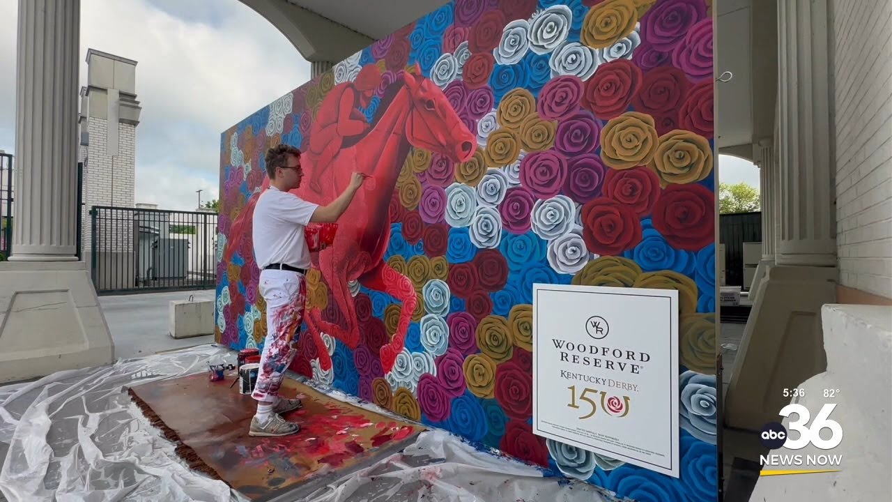 Meet the artist behind the 150th Kentucky Derby mural 050124 - YouTube