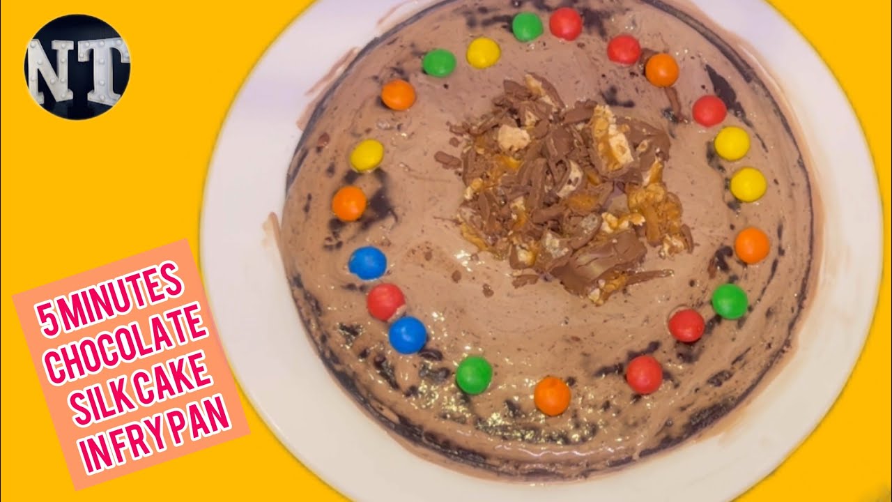 5 MINUTES CHOCOLATE SILK CAKE IN FRY PAN || NO OVEN NO BAKING ...