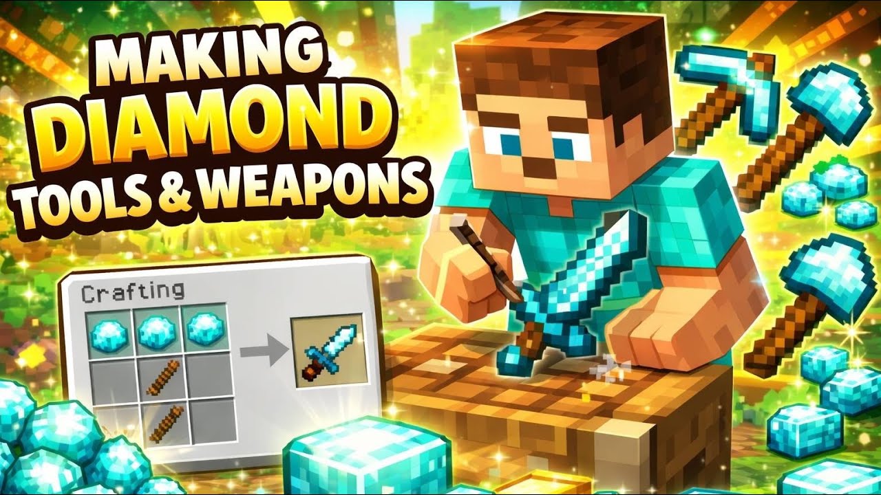 MAKING DIAMOND WEAPONS AND TOOLS IN MINECRAFT @TechnoGamerzOfficial ...