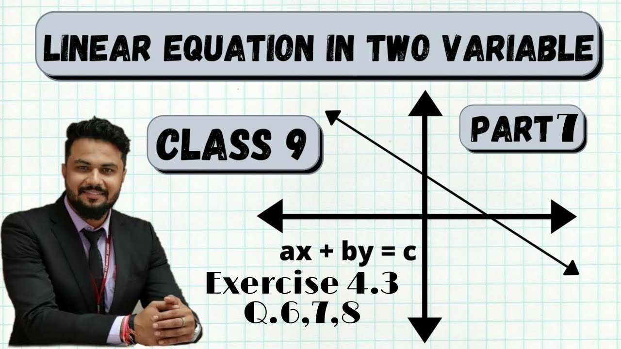 class 9 maths chapter 4 linear equation in two variables | exercise 4.3 ...