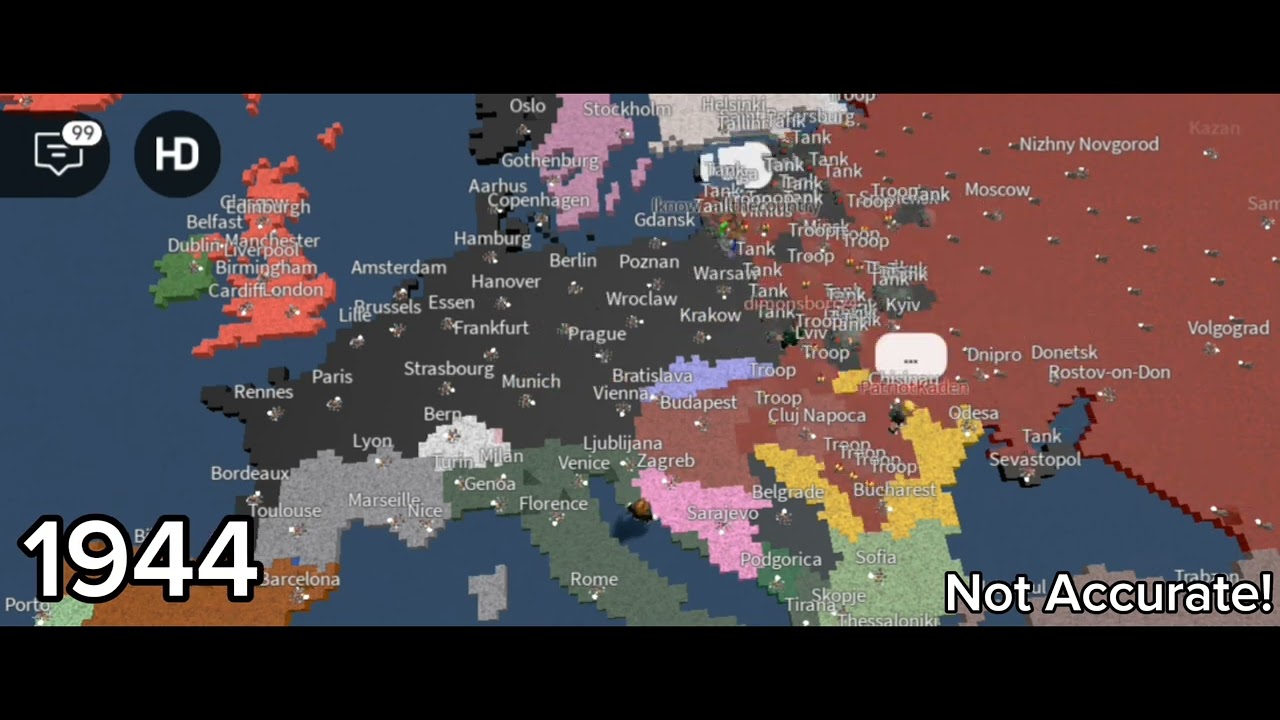 World War 2 Nations roleplay remastered Time lapse Every Year - YouTube