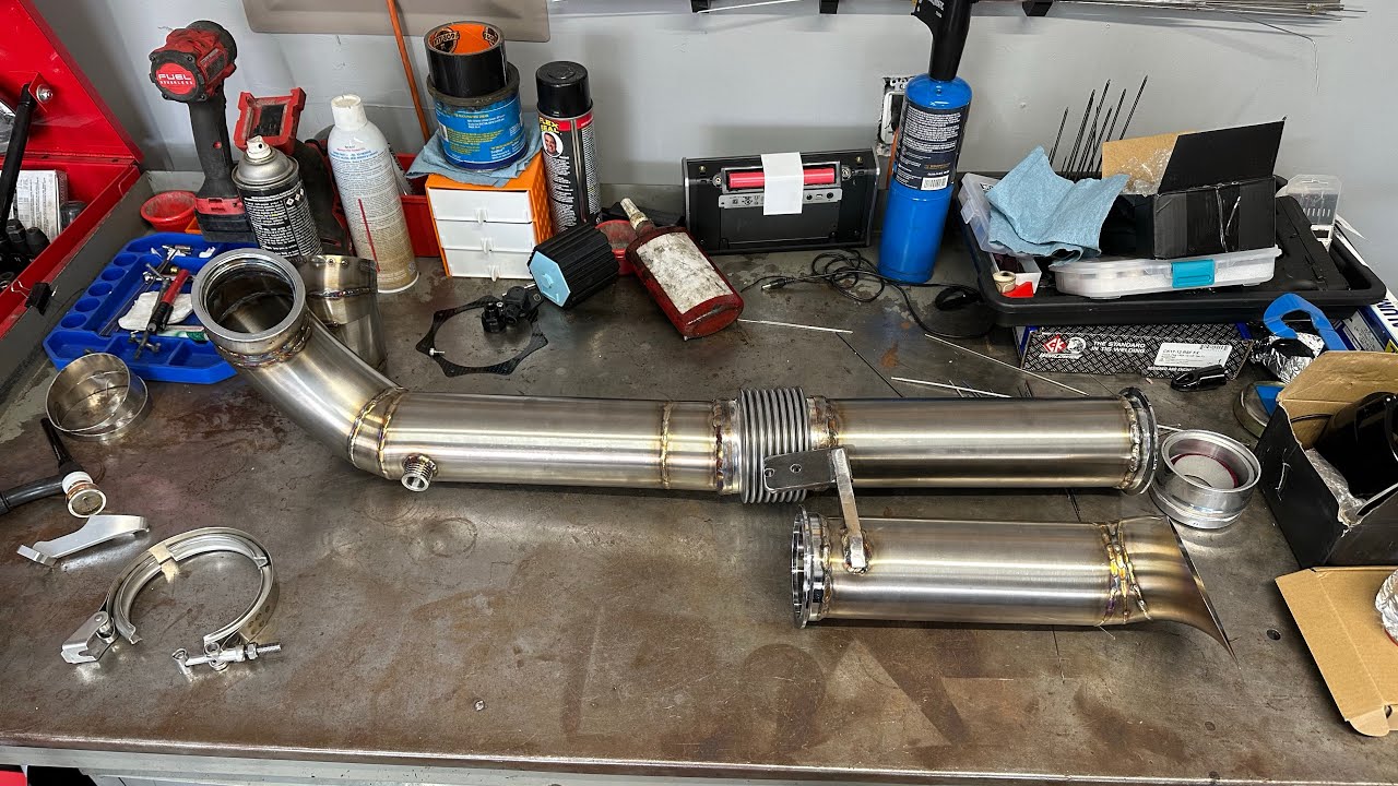 Making a custom turbo downpipe stainless steel - YouTube