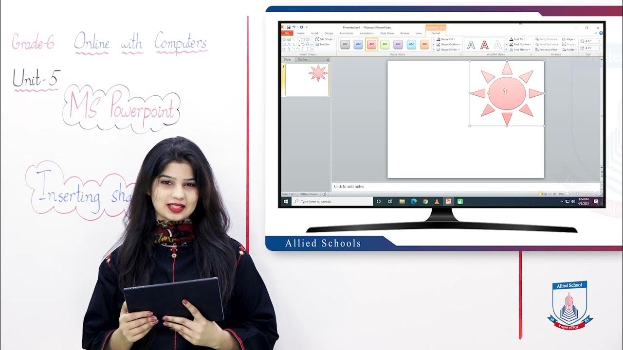 Class 6 - Computer Studies - Chapter 5 - Lecture 2 - Inserting shapes and Clipart - Allied ...