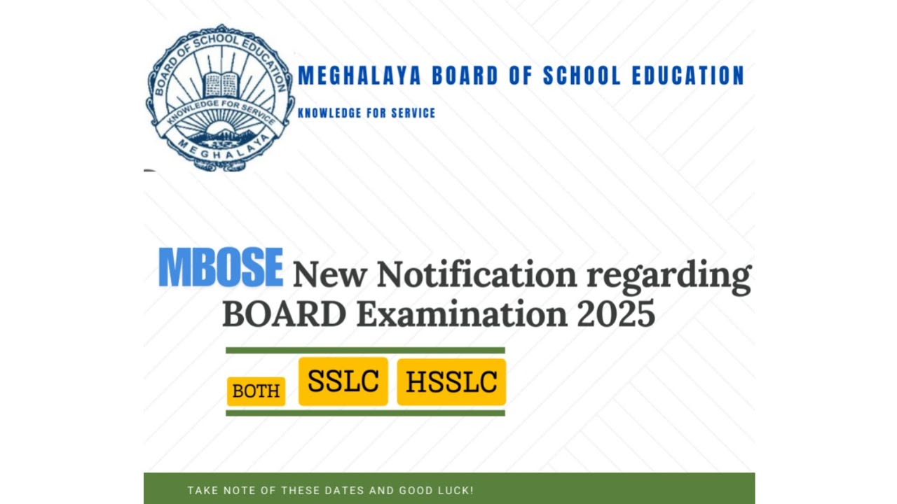 MBOSE notification regarding BOARD Examination 2025 - YouTube