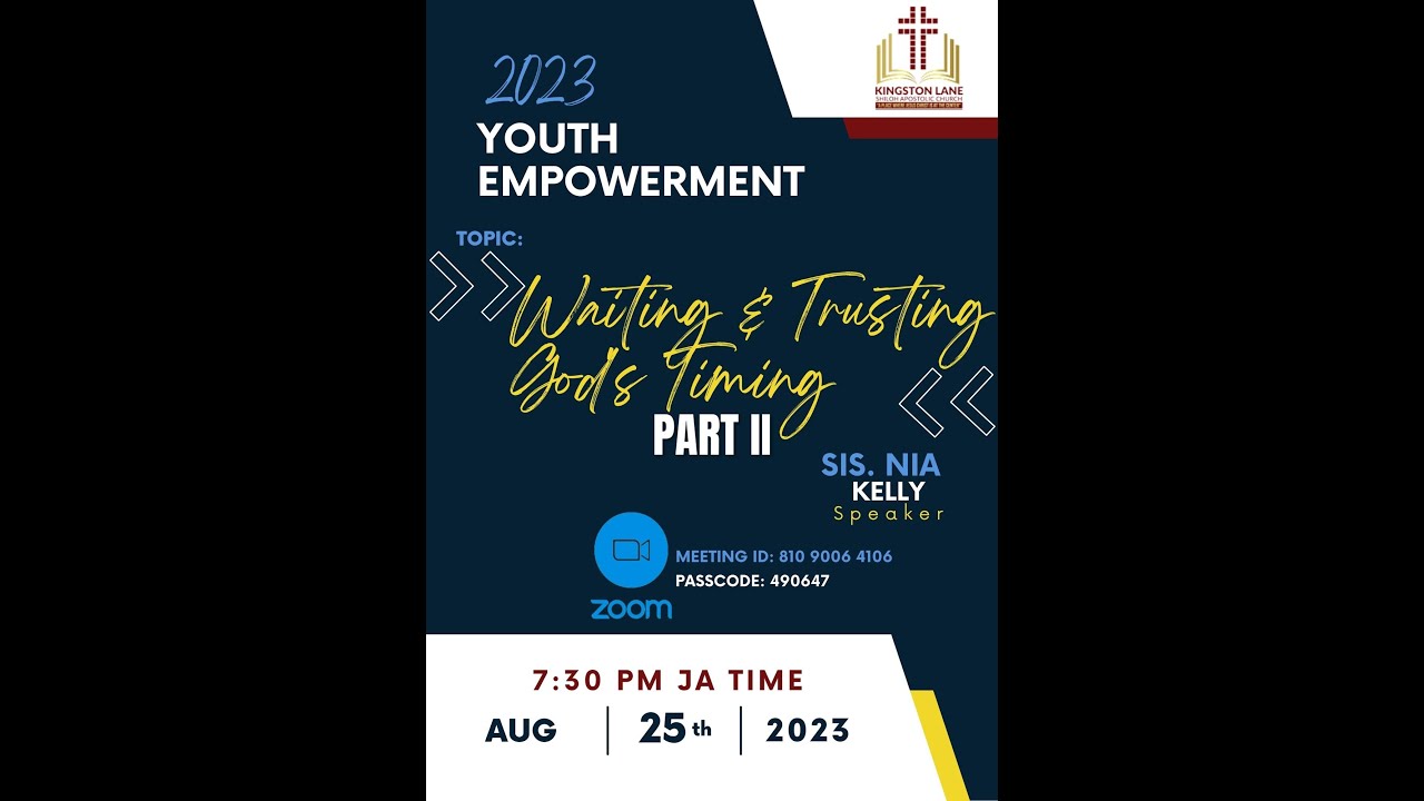 KINGSTON LANE | YOUTH MEETING | SIS. NIA KELLY | 25 AUG 2023 - YouTube