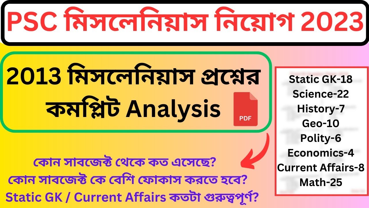 PSC Miscellaneous 2013 সালের প্রশ্ন উত্তর (1st Shift)| Miscellaneous ...