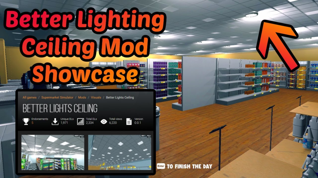 Better Lights Ceiling Mod Installation For Supermarket Simulator - YouTube