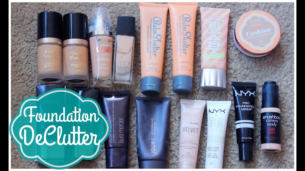Foundation DeClutter! Makeup DeClutter 2016 - YouTube